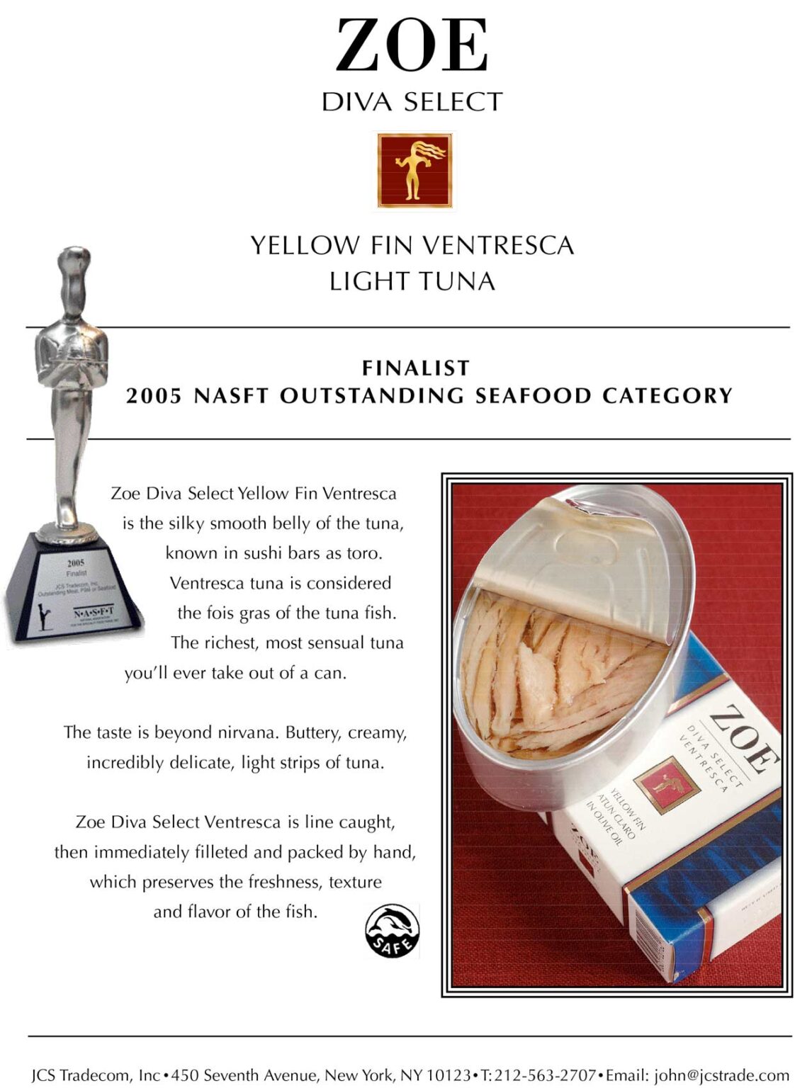 Yellow Fin Ventresca Light Tuna, Finalist, NASFT Outstanding Seafood ...